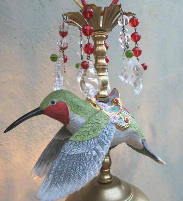 Lamp HummingBird porcelain Carousel Chandelier Vintage Swag Tropical ...